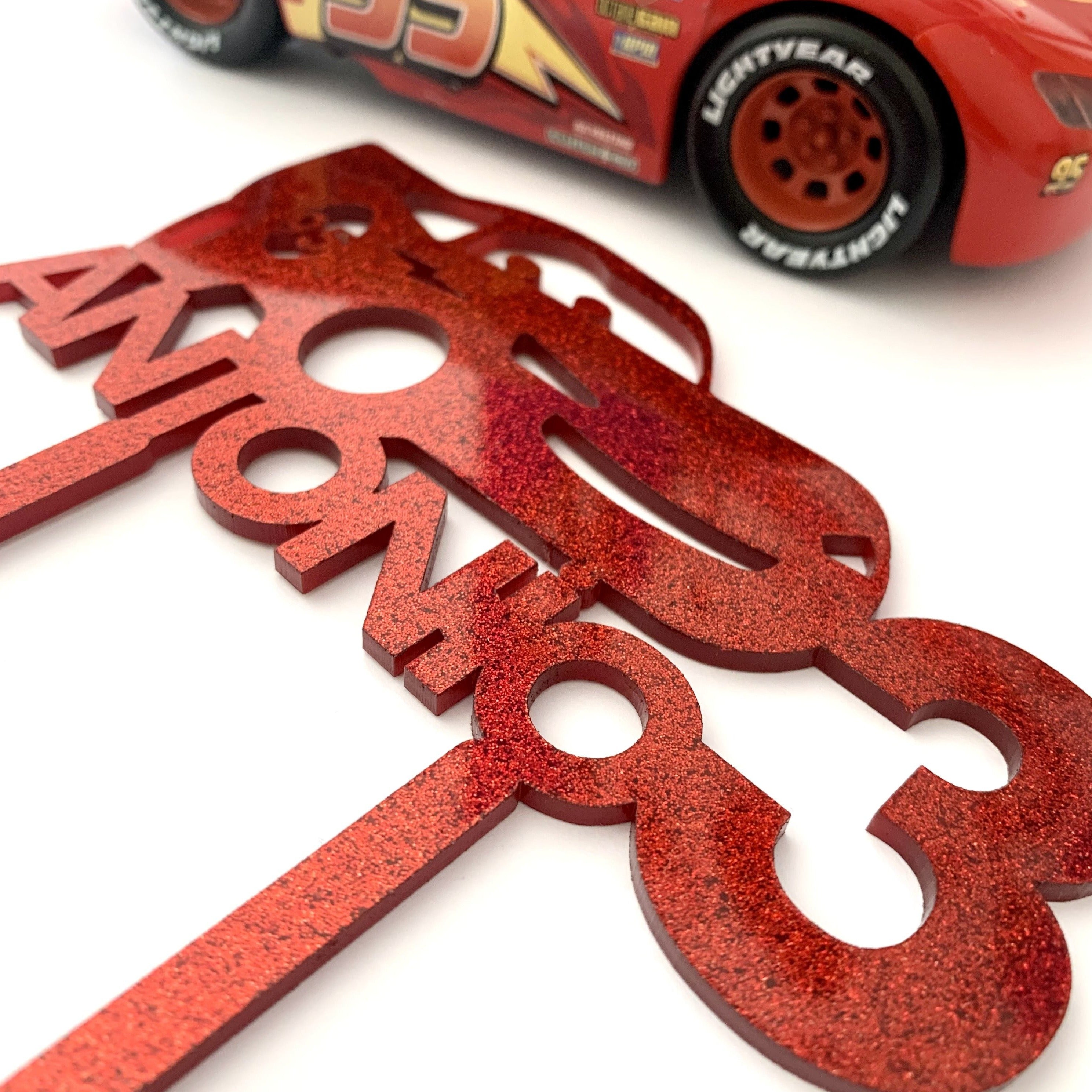 Lightning McQueen Inspired cake topper – Bespoke Milestones